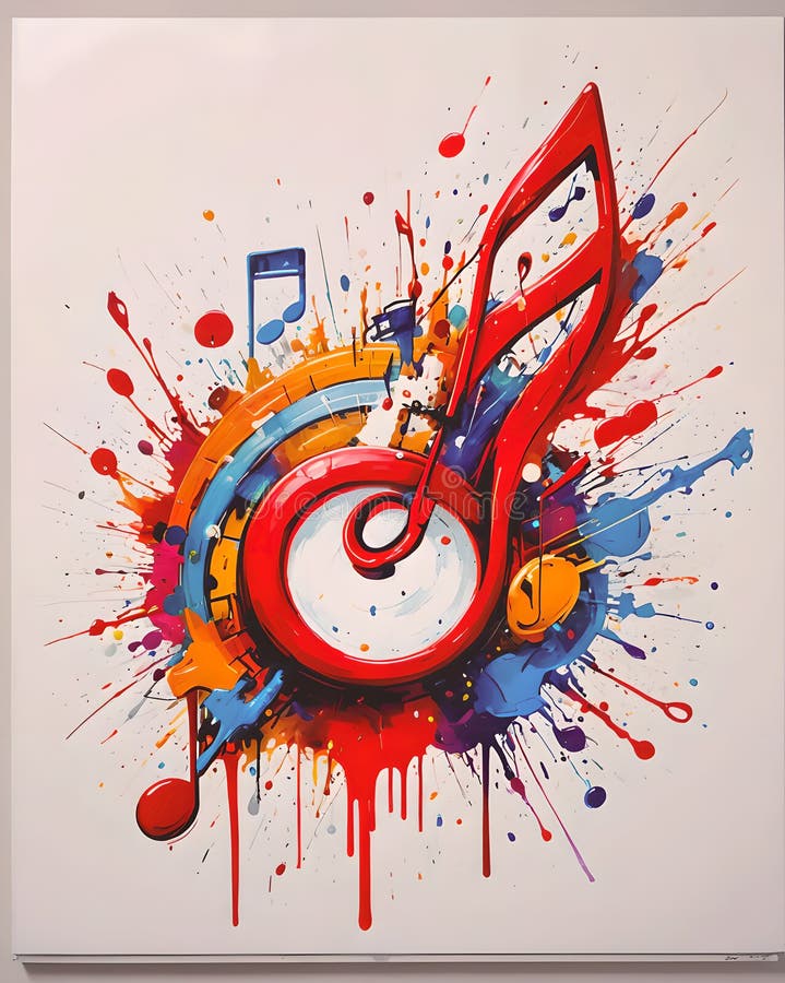 Colorful Musical Notes on Abstract Grunge Background Stock Illustration ...