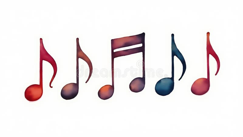 Colorful Musical Notes Arranged Creatively in a Minimalist Style for ...