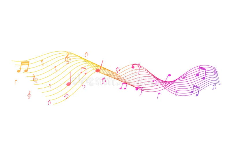 Colorful Musical Notes with Sound Speaker for Disco or Dj Theme Stock ...