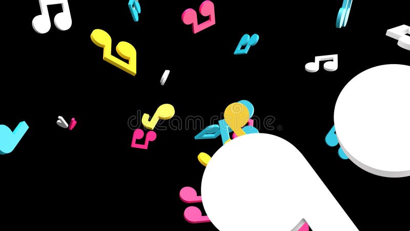 Colorful Musical Notes on Black Background. Stock Footage - Video of ...