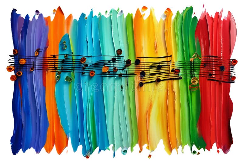 Colorful Musical Notes Blending Harmoniously Across a Vibrant Textured ...