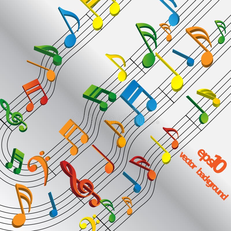 Colorful Musical Notes Concept Background Stock Vector - Illustration ...