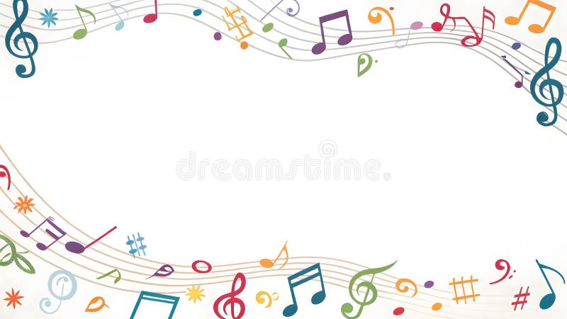 Colorful Musical Notes Create a Lively Border for Creative Projects ...
