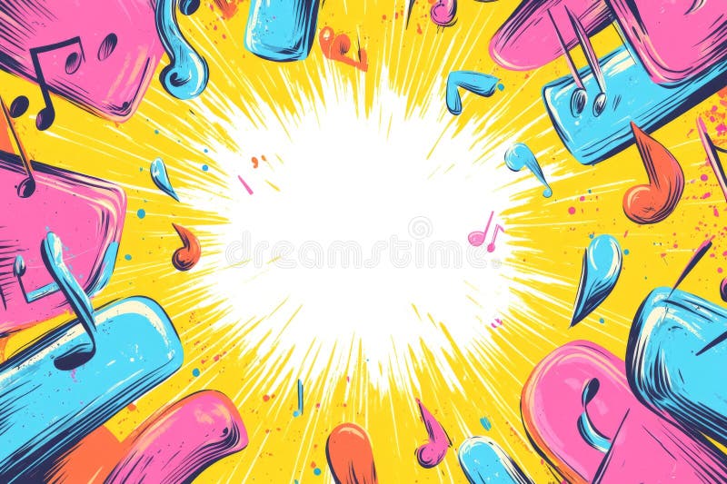 Colorful Musical Notes Exploding Vibrant Energy Stock Photos - Free ...