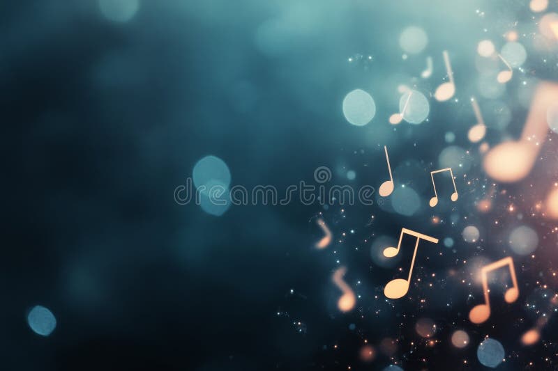 Colorful Musical Notes Float Against a Dark Background Creating a ...