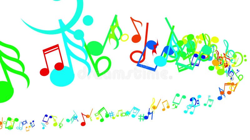 Colorful Musical Notes on Black Background. Stock Video - Video of ...