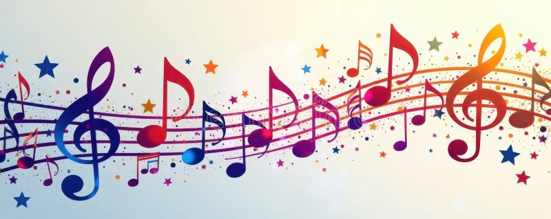 Colorful Musical Notes Forming a Vector Design , Artwork, Note ...