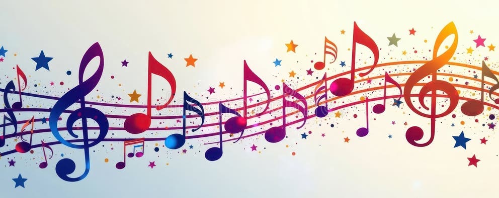 Colorful Musical Notes Forming a Vector Design , Artwork, Note ...