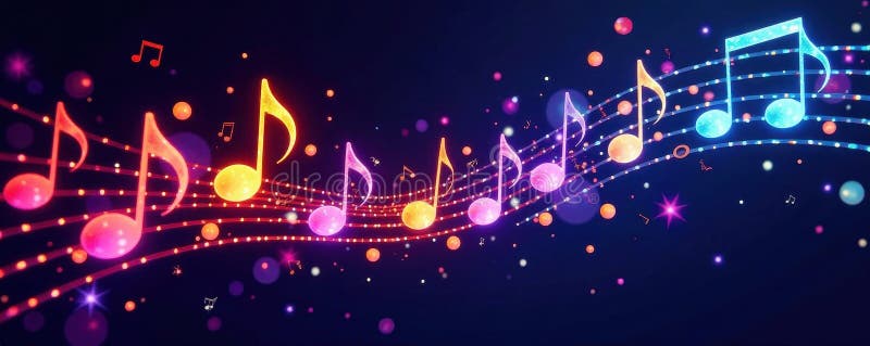 Colorful Musical Notes Forming a Vector Design , Colorful, Visual ...