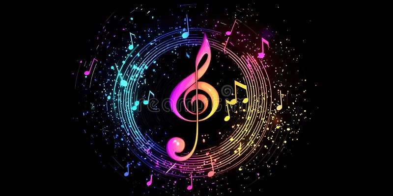 Colorful musical notes stock illustration. Illustration of color ...