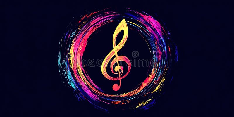 Colorful musical notes stock illustration. Illustration of stave ...