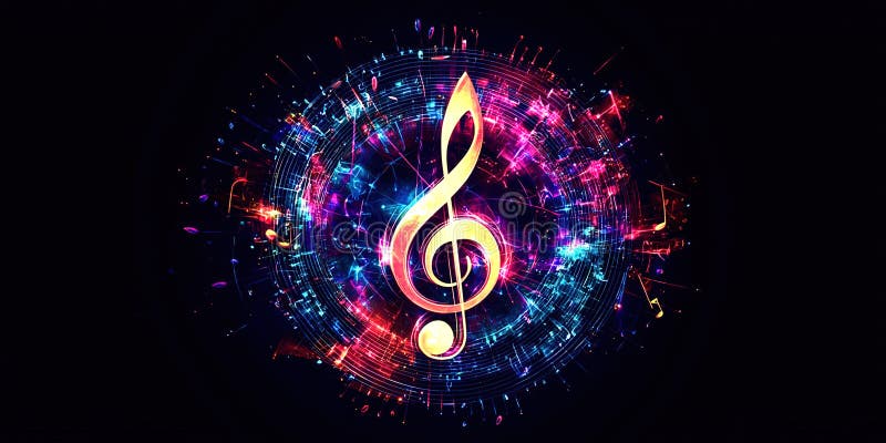 Colorful musical notes stock illustration. Illustration of musical ...