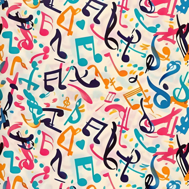 Colorful Musical Notes Pattern Stock Vector - Illustration of rhythm ...