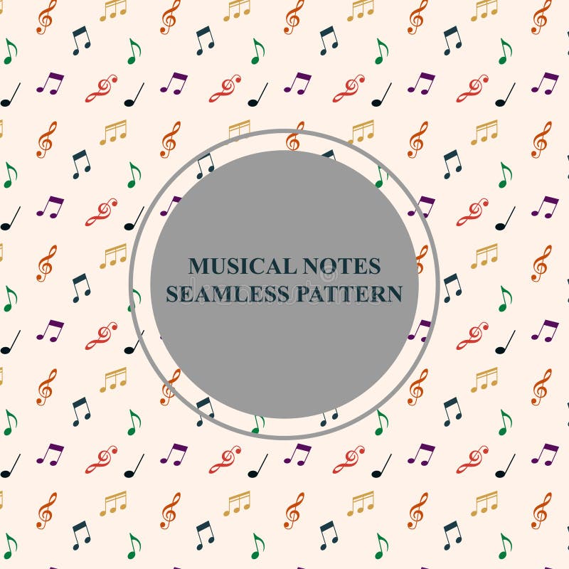 Colorful Musical Notes Pattern for Music Design, Package, Textile ...