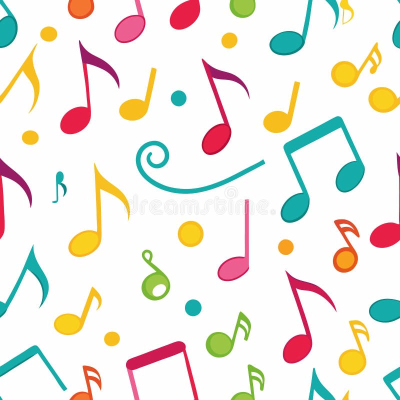 Colorful Musical Notes Seamless Pattern Background Stock Illustration ...