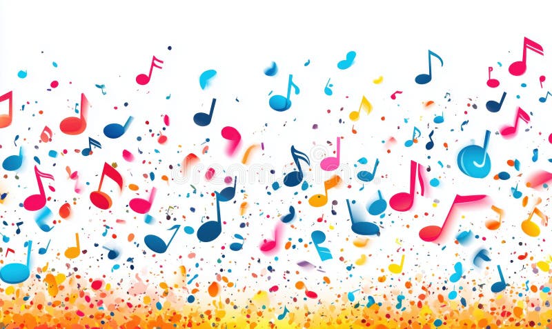 Colorful Musical Notes Splashes Creating Vibrant Abstract Background ...