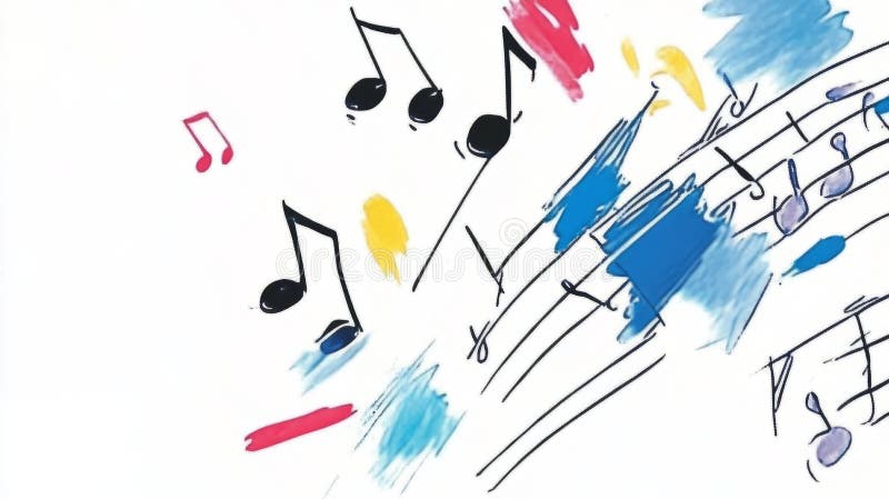 Colorful Musical Notes on a Vibrant Background, Symbolizing Melody ...