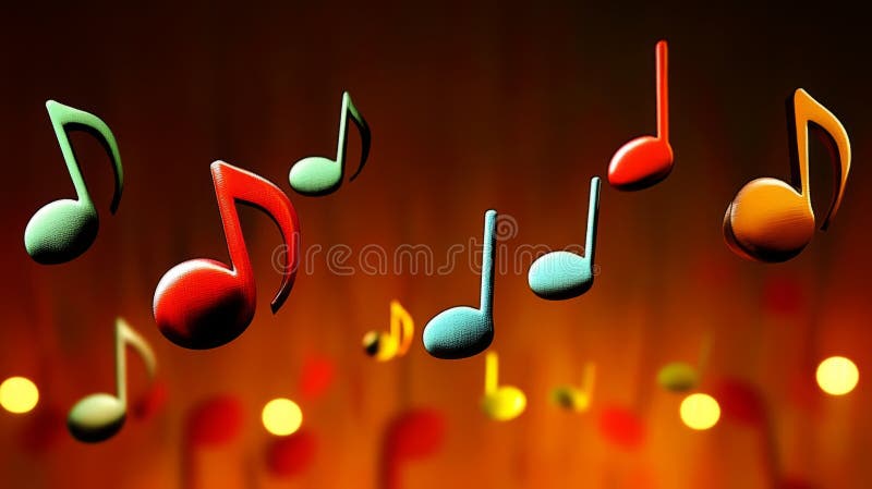 Colorful Musical Notes on a Vibrant Background, Symbolizing Melody ...