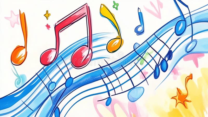 Colorful Musical Notes on a Vibrant Background, Symbolizing Melody ...