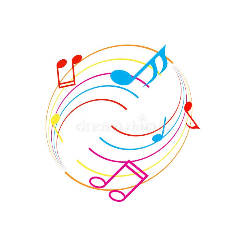 Colorful Musical Notes on a White Background Stock Vector ...