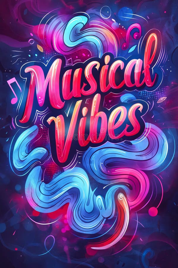 Musical Vibes . Generative AI Stock Image - Image of swirl, create ...
