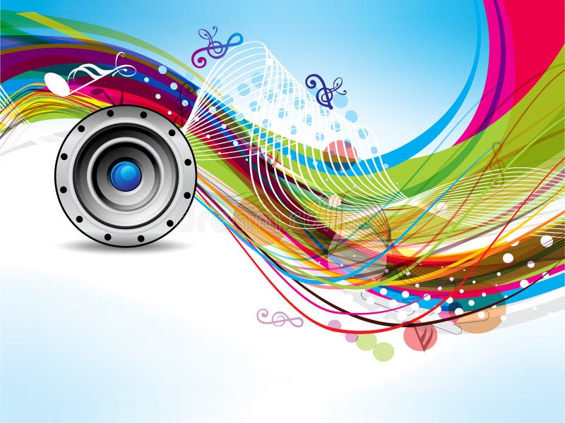 Colorful Musical Background with Treble Clef Stock Illustration ...