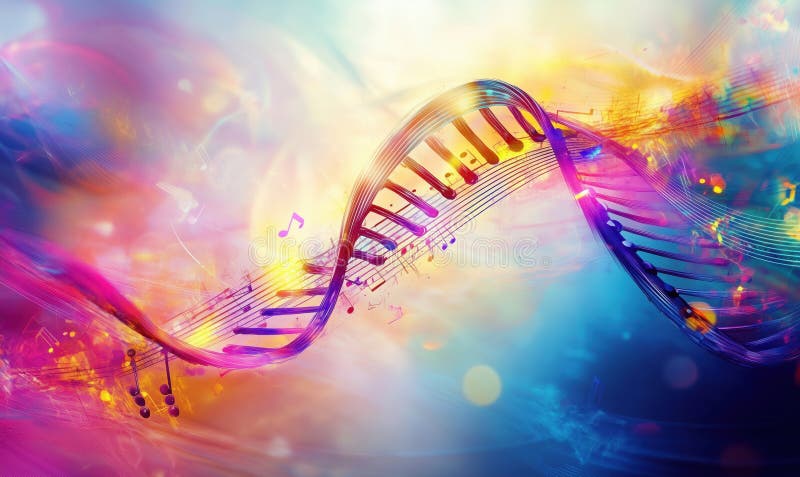 Colorful Musical Wave with Notes and Vibrant Background Representing ...