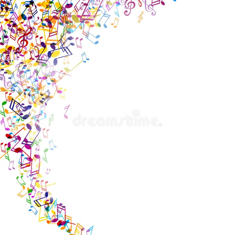 Colorful Musicnotes stock illustration. Illustration of decorative ...