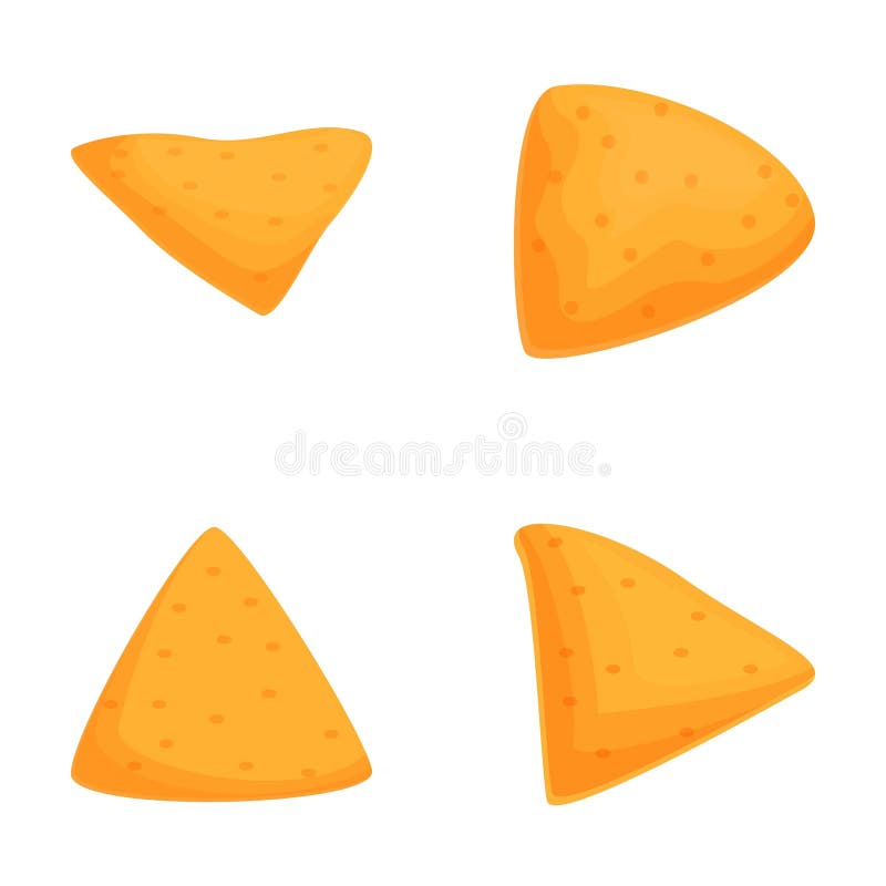 Colorful Nacho Chips Set Isolated on White Stock Vector - Illustration ...