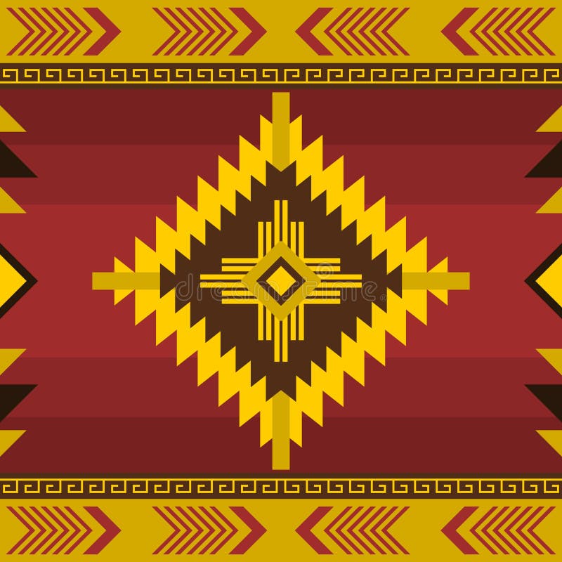 Colorful Native American Geometrical Illustration Pattern Stock Vector ...