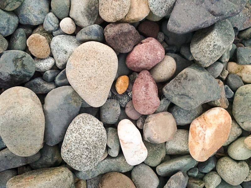 Colorful River Stones Background, Top View. Stock Image - Image of ...