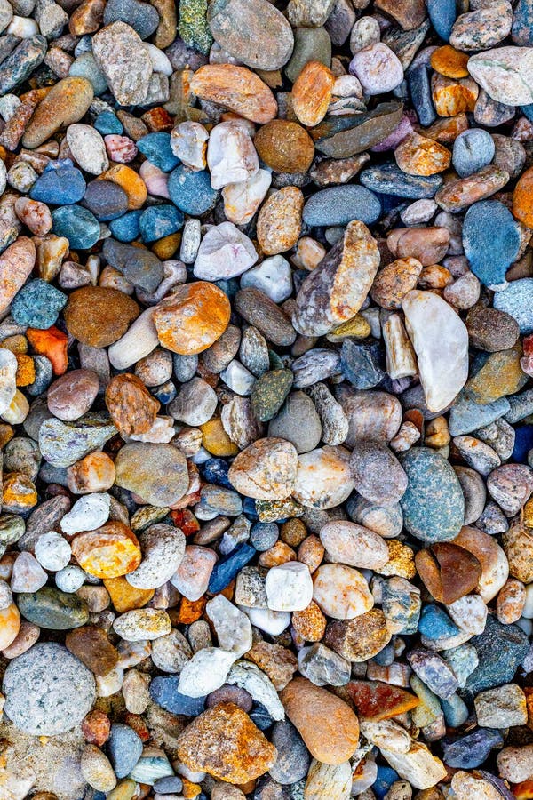 Colorful Natural Pebbles Close Up Texture Various Shapes Sizes Stock ...
