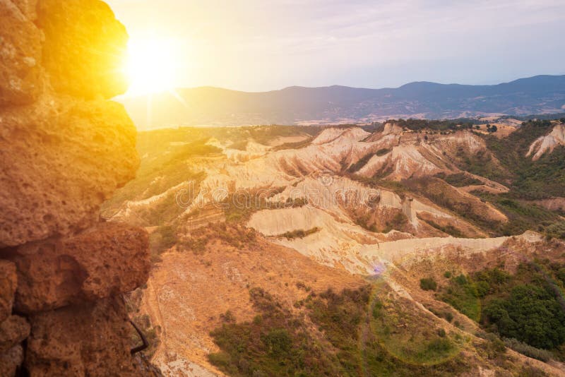Colorful Nature Desert Landscape on Sunset Stock Photo - Image of ...