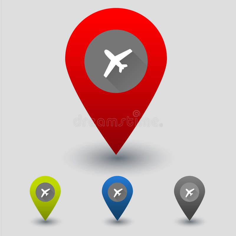 Colorful Navigation Sign with Plane Stock Vector - Illustration of ...