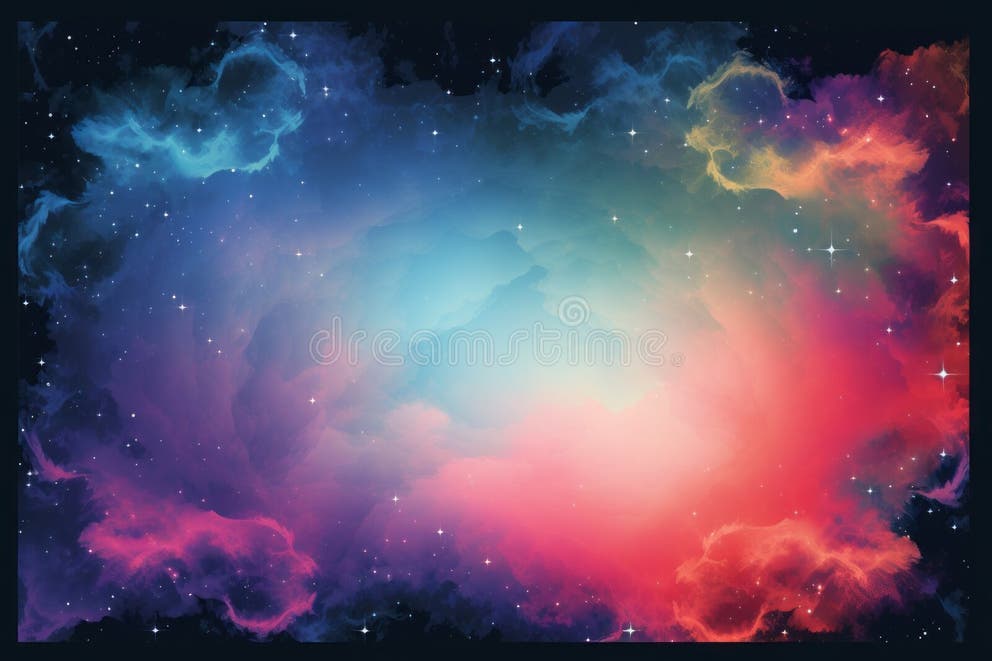 A Colorful Nebula Background with Stars and Clouds Stock Illustration ...