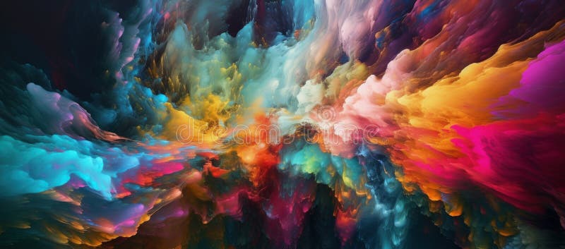 Colorful Nebula or Cloud in Space. Illustration AI Generative Stock ...