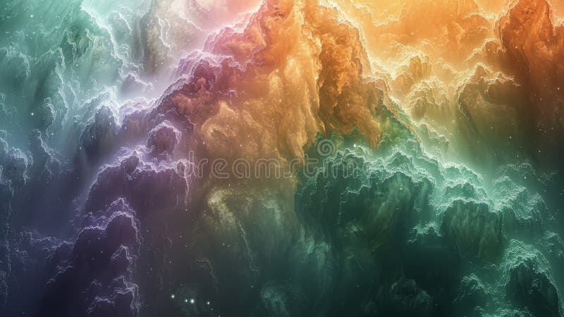 Colorful Nebula Cloudscape with Abstract Patterns, Creating Vibrant ...