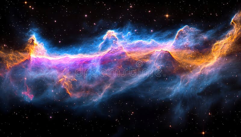 Colorful Nebula in Deep Space Stock Illustration - Illustration of ...