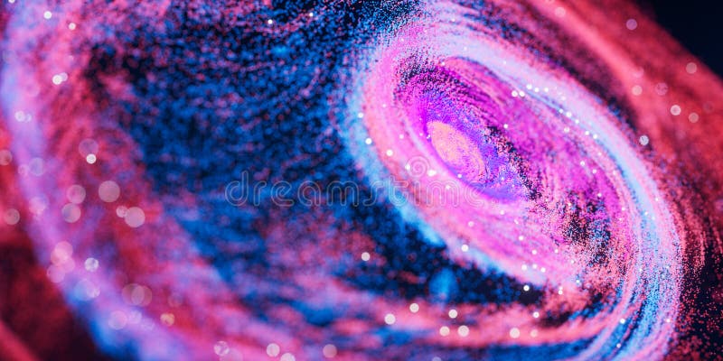 Colorful Nebula with Density Glowing Particles, 3d Rendering Stock ...