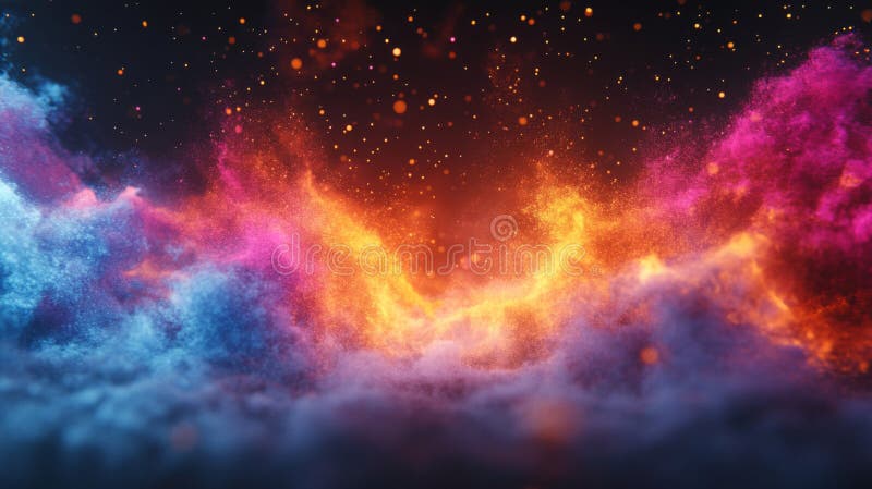 Colorful Nebula Dust Clouds Cosmic Space Scene Stock Illustration ...