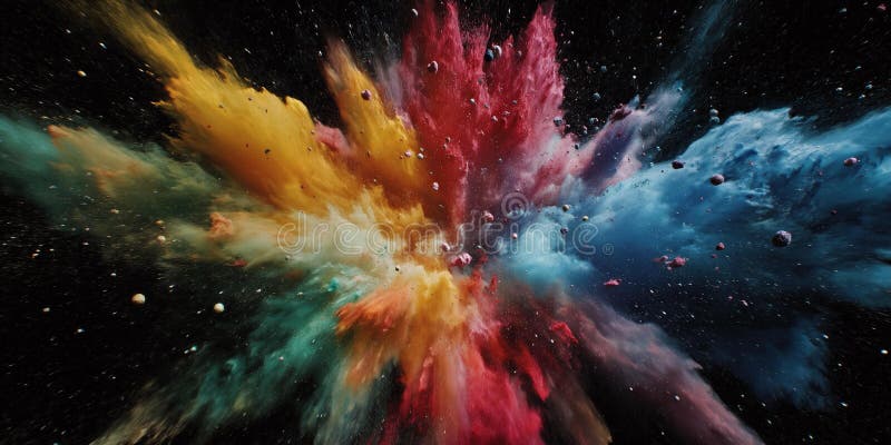 Colorful Nebula Explosion in Deep Space with Vibrant Dust Clouds and ...