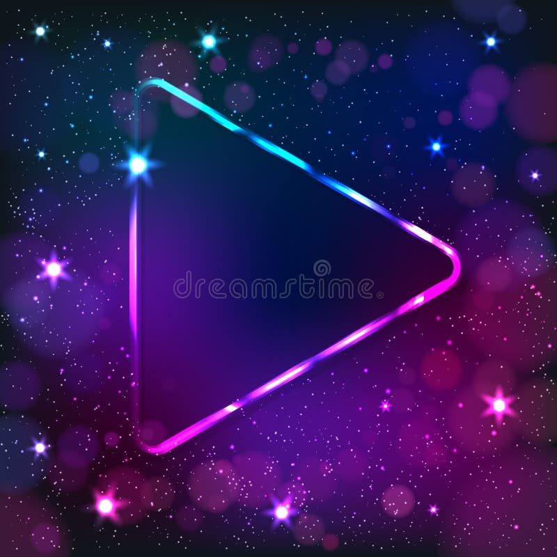 Colorful Neon Arrow, Triangle Frame on a Dark Star Background Stock ... Colorful Neon Arrow, Triangle Frame on a Dark Star Background Stock ...