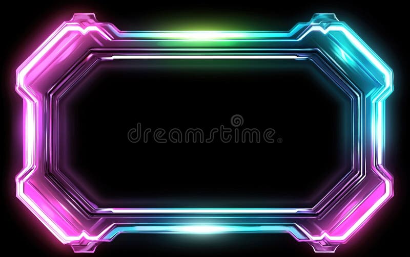 Colorful Neon Frame Design with Glowing Edges Suitable for Digital ...