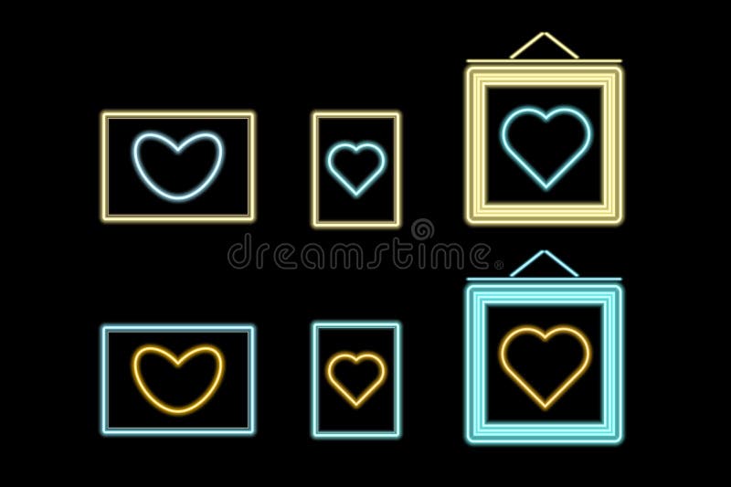 Colorful Neon Frames Set. Vector Illustration Stock Vector ...