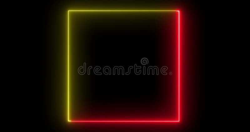 Colorful Neon Glowing Stripes Square Line Frame Animation in 4K Stock ...