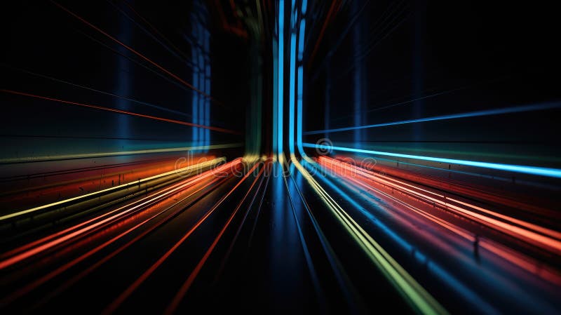 Colorful Neon Laser Lines Abstract Background. Generative AI Stock ...