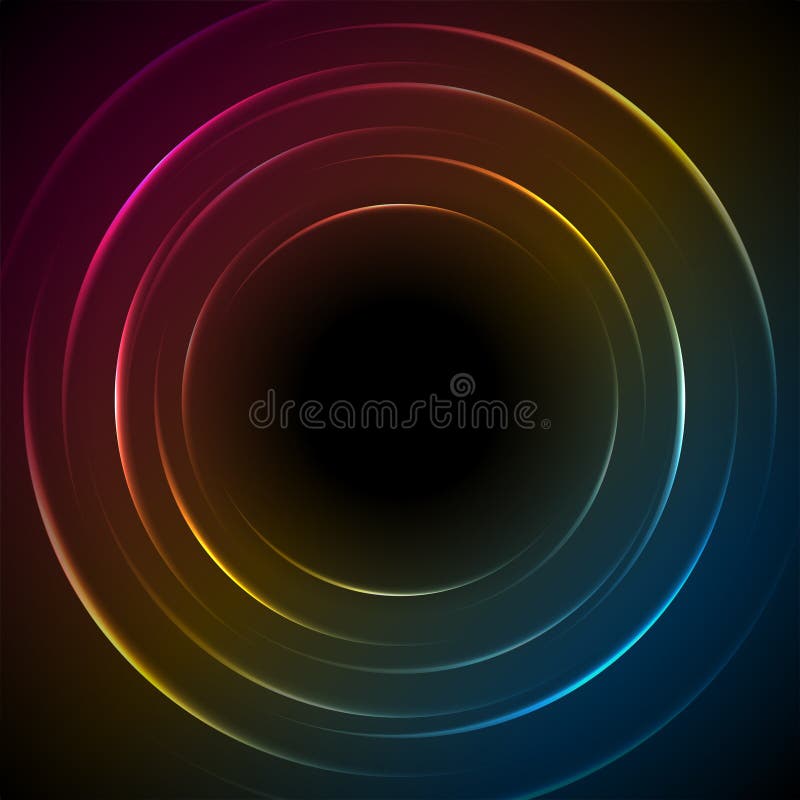 Colorful Neon Laser Rings Abstract Background Stock Vector ...