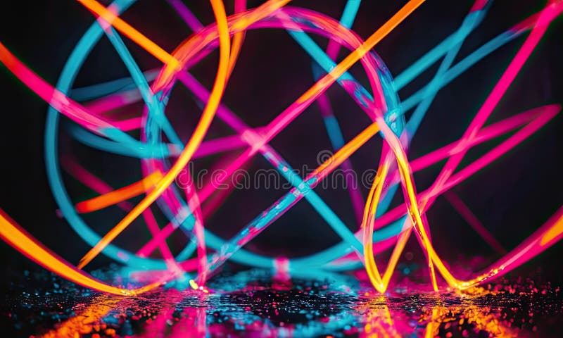 A Colorful Neon Light Display is Shown in this Image. Stock ...
