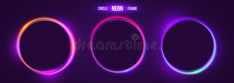 Colorful Neon Light Frame Collection. Futuristick or Magic Style Stock ...