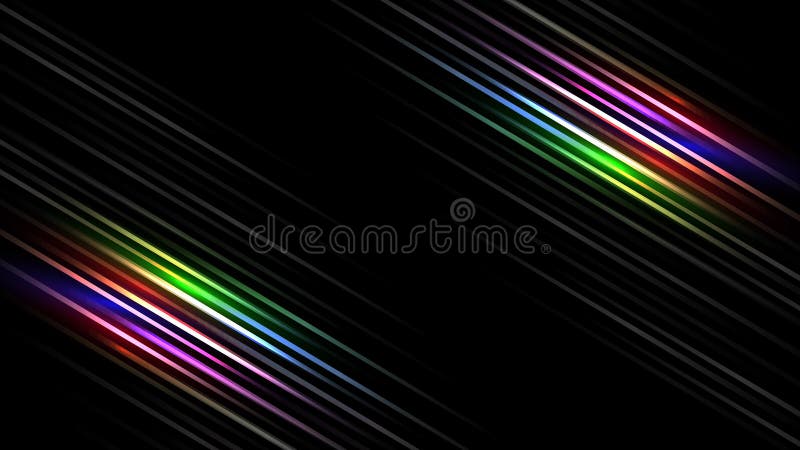 Colorful Neon Light Line on Black Background Stock Vector ...